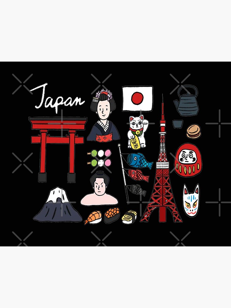 "Collection of iconic symbols of Japan" Poster by NewPrint | Redbubble