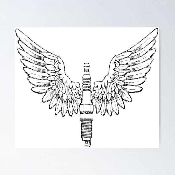 "Winged spark plug" Poster for Sale by Skripach | Redbubble