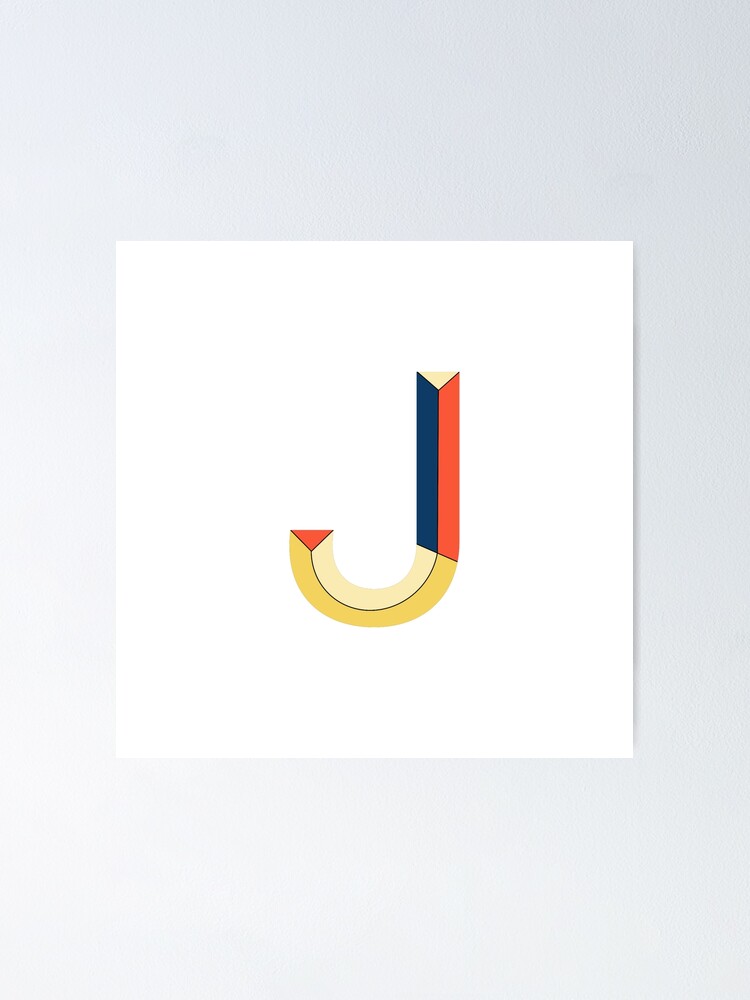 "Geometric Letter J (Red)" Poster for Sale by art-fromscratch | Redbubble