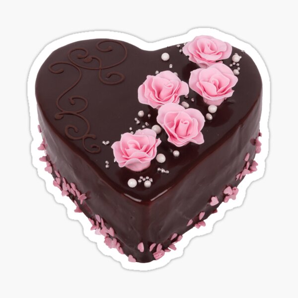 "heart shaped chocolate cake" Sticker for Sale by champagnefawn | Redbubble