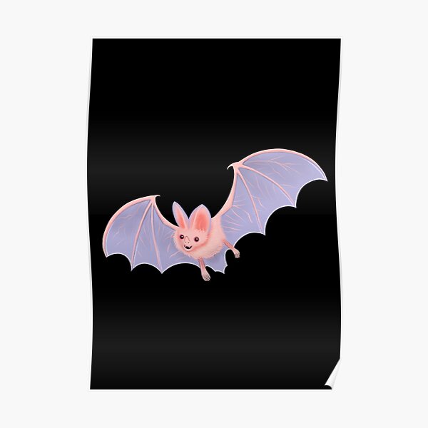 "Cute Pink Bat" Poster by Wendy-Stephens | Redbubble