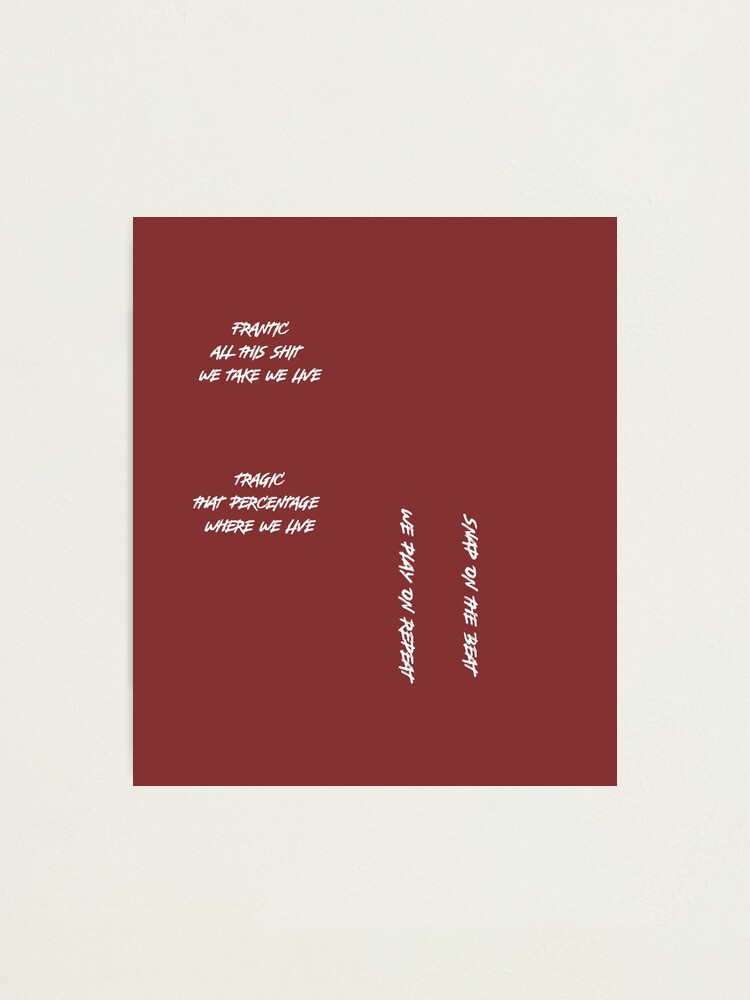 "XXXTentacion Sad! white on red Backpack" Photographic Print by ...