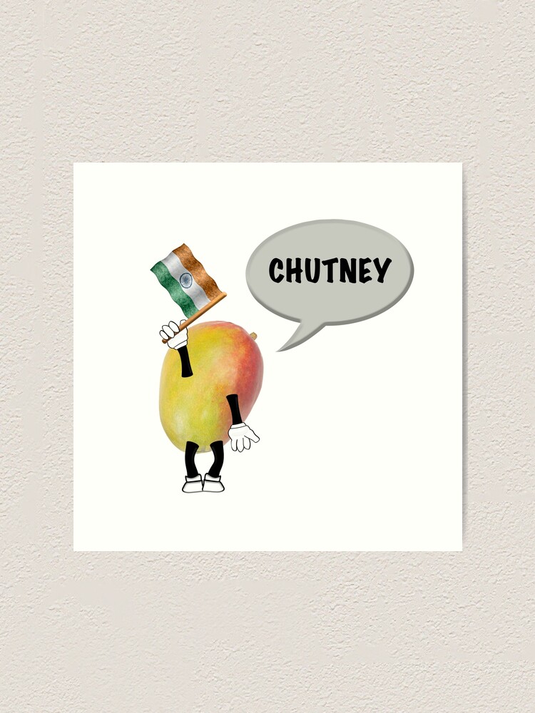 "Cartoon Mango fruit waving an Indian flag with a speech bubble with ...