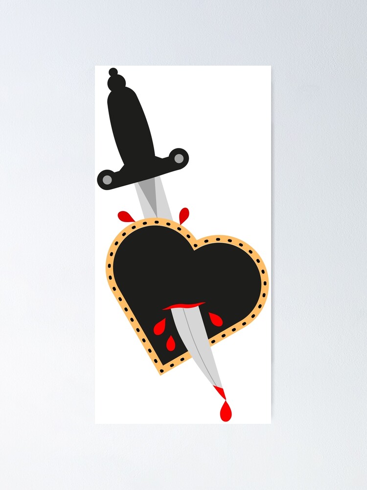 "Traditional Tattoo Black Heart Dagger" Poster by Dr-Faustus | Redbubble