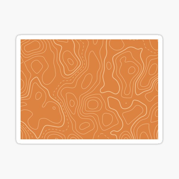 "Orange topography map" Sticker for Sale by AlexGolyakov | Redbubble
