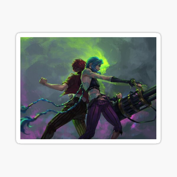 "Vi and Jinx Arcane" Sticker by DimkeDesign | Redbubble