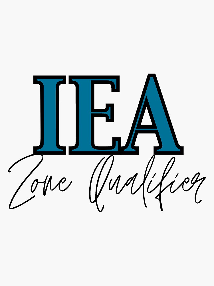 "Blue IEA Zone Qualifier" Sticker by OfficialRideIEA | Redbubble