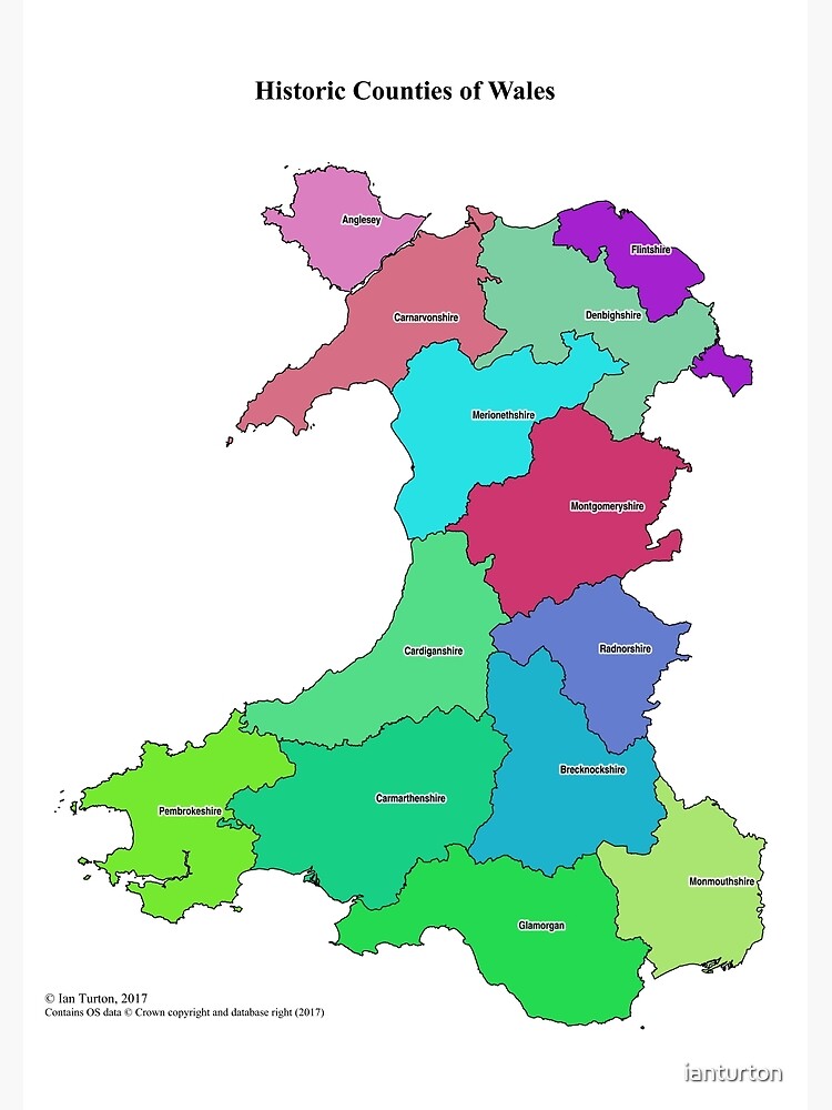 "Historic Counties of Wales" Poster for Sale by ianturton | Redbubble