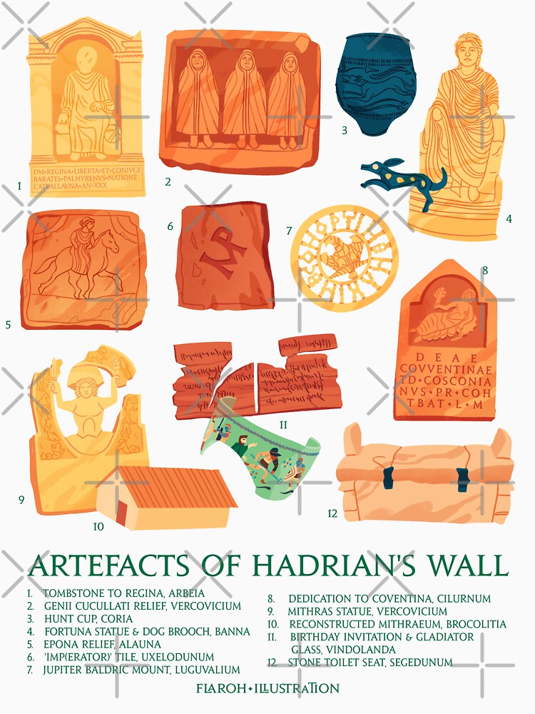 "Hadrians Wall Illustrated Map" Essential T-Shirt for Sale by flaroh ...