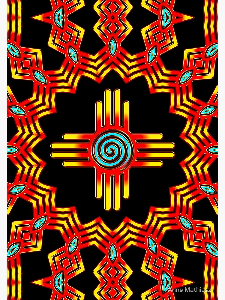 "Zia Sun, Symbol, Spiral, New Mexico, Flag" Poster by nitty-gritty ...