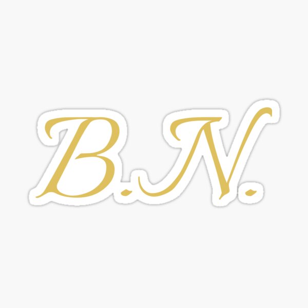 "BN Initials | Gold Lettering | Personalised Gifts" Sticker by ...