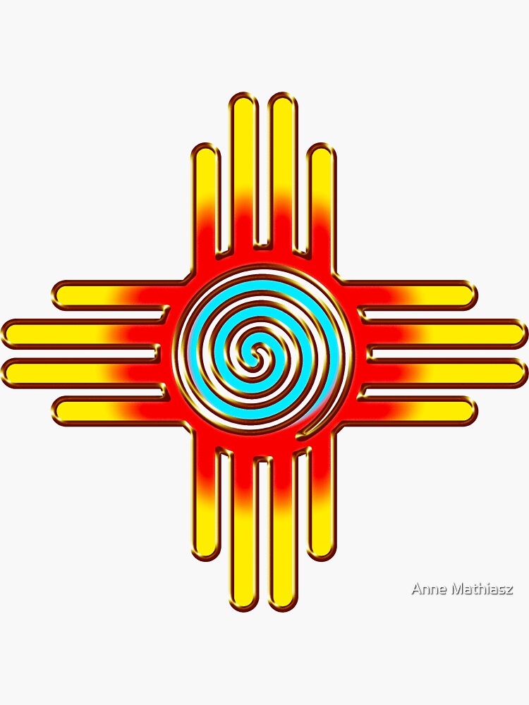 "Zia Sun, Symbol, Spiral, New Mexico, Flag" Sticker for Sale by nitty ...