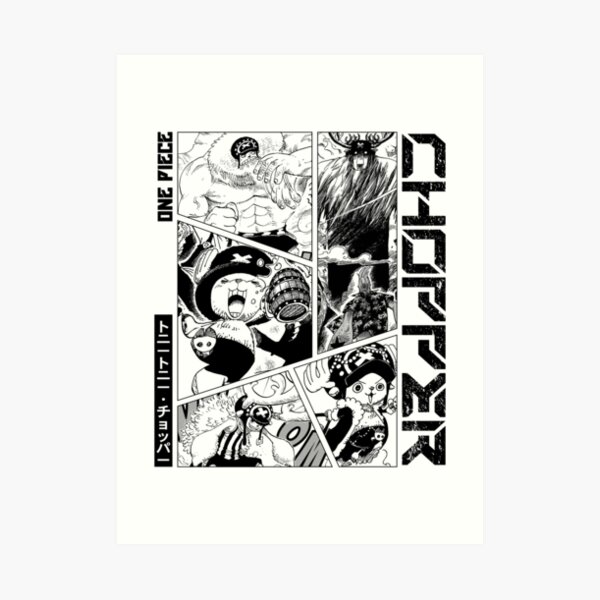Lámina artística «Chopper Manga Panel - Versión en blanco y negro» de ...