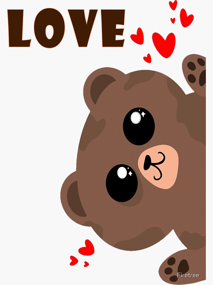 "Love Bear" Sticker by Firetree | Redbubble