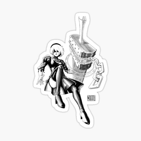 "NieR:Automata 2B" Sticker for Sale by FerMaiaru | Redbubble