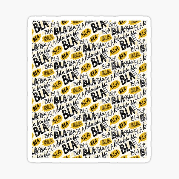 "Bla bla Peamless Pattern Hand Lettering Words With Yellow Speech ...
