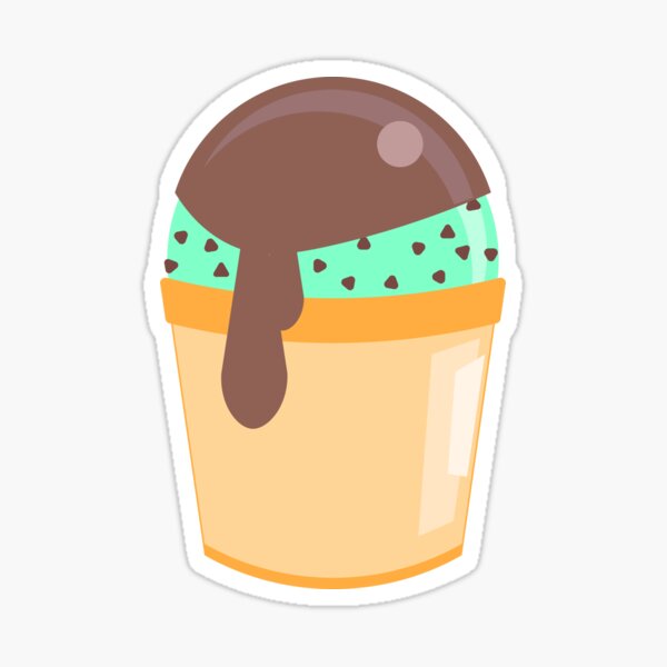 "Mint Choc Chip Ice Cream Cup" Sticker for Sale by Dr-Faustus | Redbubble