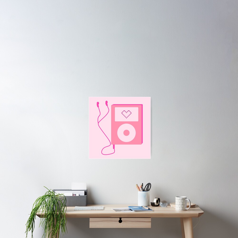 "Pink Early 2000s Y2K Aesthetic Mp3 player " Poster by Creations-By-Em ...