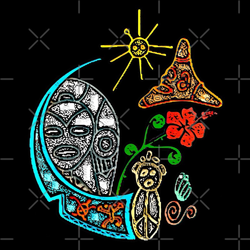 "Atabey Goddess Taino Symbols Puerto Rico" by SoLunAgua . | Redbubble