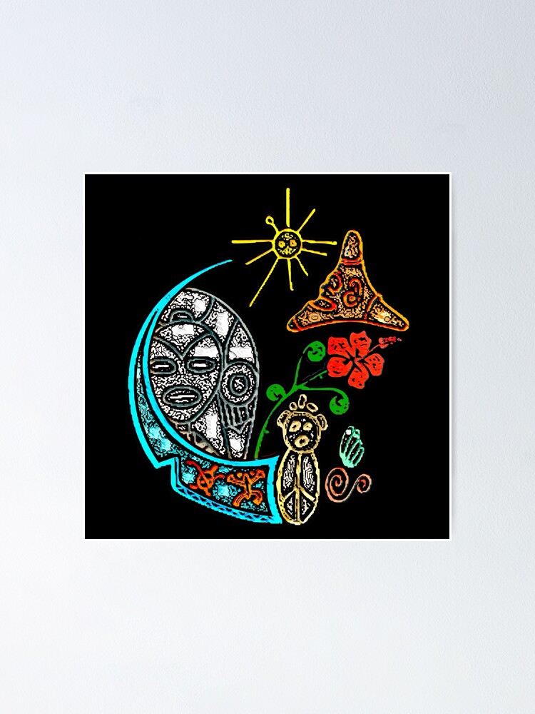 "Atabey Goddess Taino Symbols Puerto Rico" Poster for Sale by liamaris ...