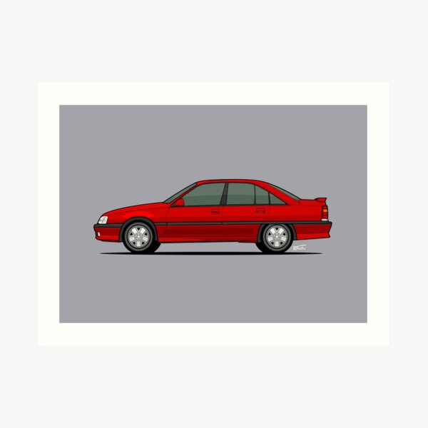 "Vaux.hall / Op.el Carl.ton 3000GSI side view illustration - red" Art ...