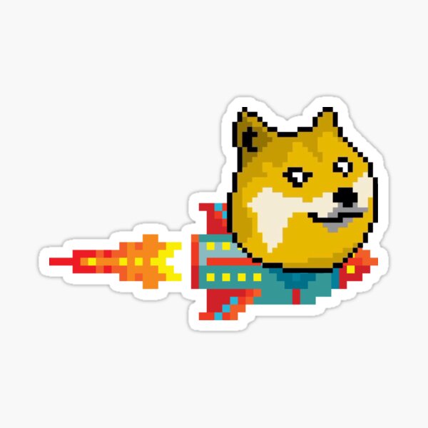 "Doge with rocket to the moon - Original Version" Sticker for Sale by ...