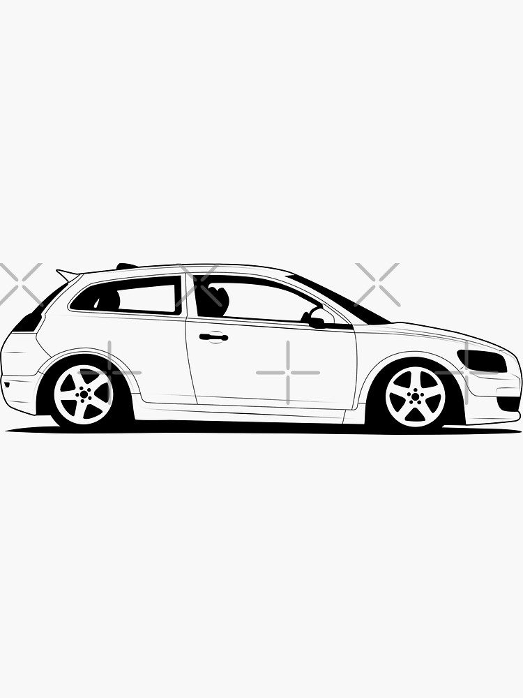 "Volvo C30 Lateral silhouette" Sticker by citroenc5 | Redbubble