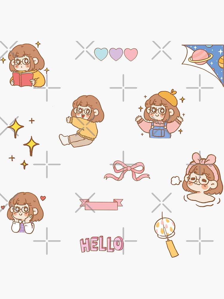 "Wanwan's life sticker kawaii" Sticker by claramellstore | Redbubble