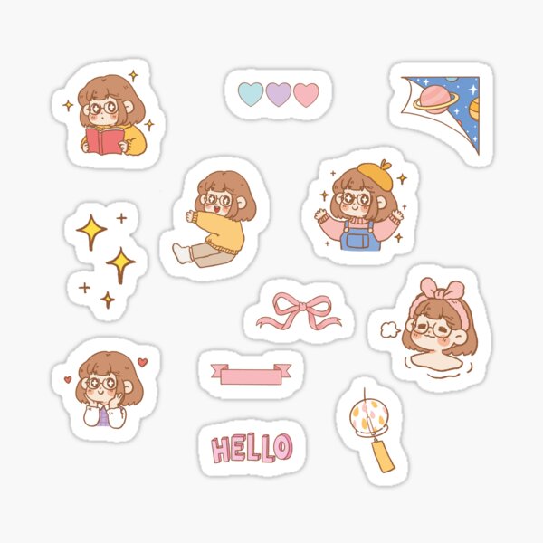 "Wanwan's life sticker kawaii" Sticker by claramellstore | Redbubble