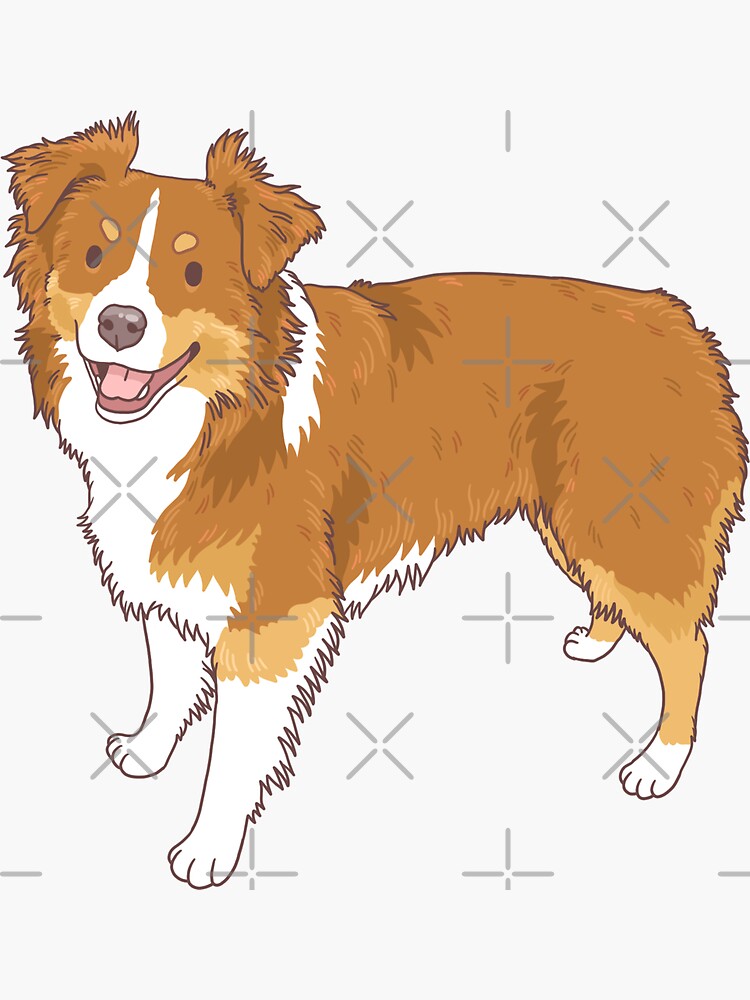 "Red Tricolor Toy Aussie" Sticker for Sale by Csieben | Redbubble