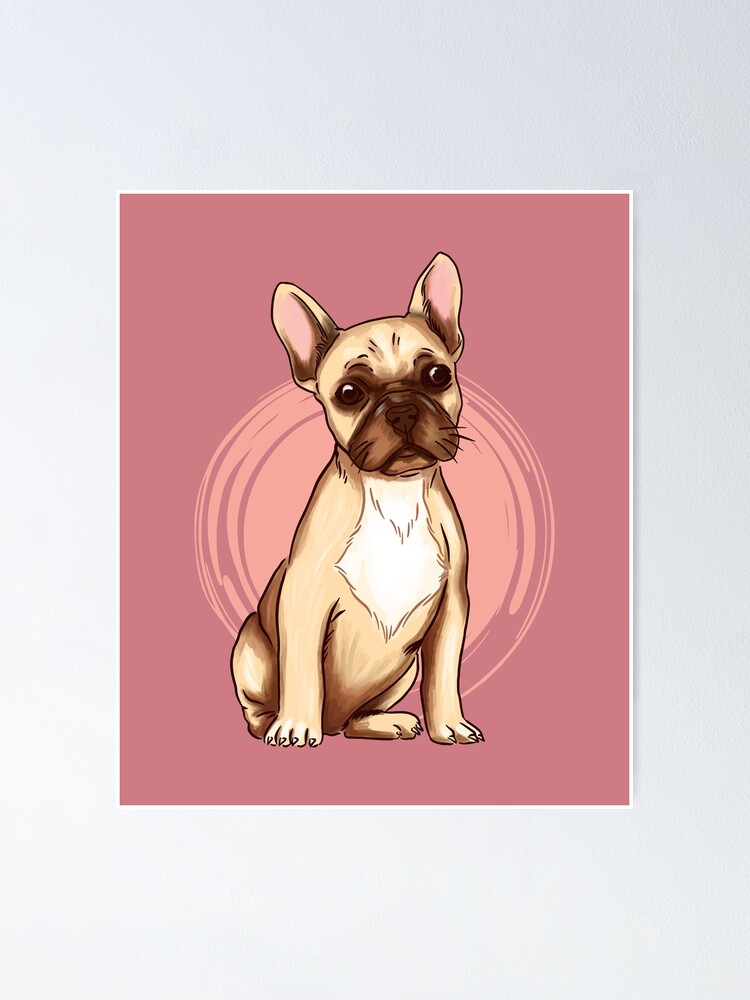 "Cute Pink Frenchie " Poster for Sale by Olforg | Redbubble