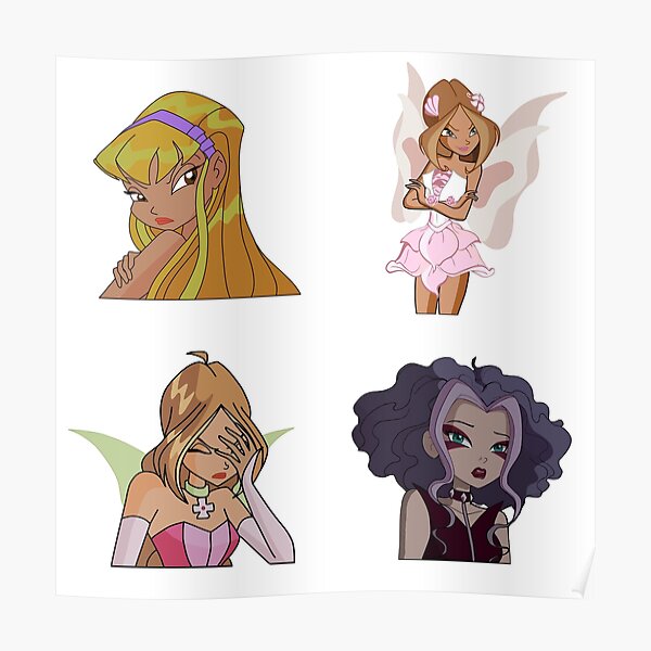 "Winx Club sticker set" Poster for Sale by Quotesforus | Redbubble