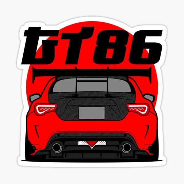 "Rear Tuned Red GT86" Sticker by goldentuners | Redbubble