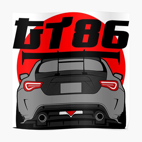 "Rear Tuned Silver GT86" Poster for Sale by goldentuners | Redbubble