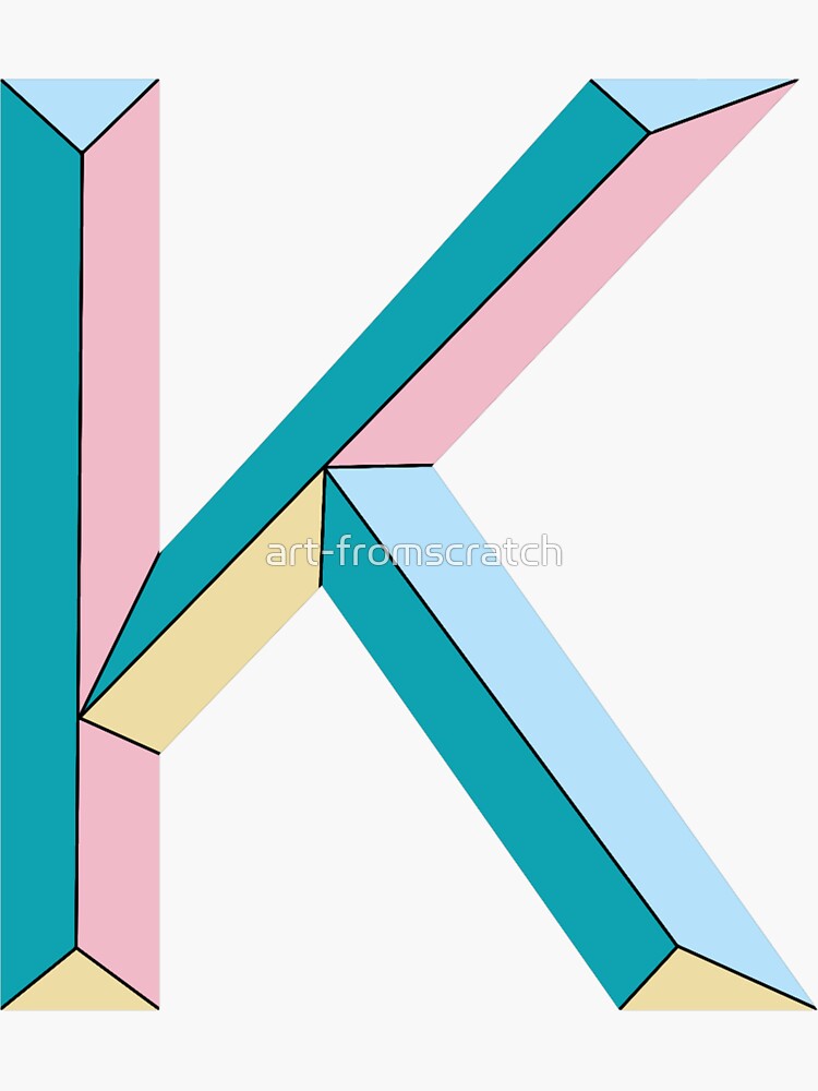 "Geometric Letter K (Pink)" Sticker by art-fromscratch | Redbubble