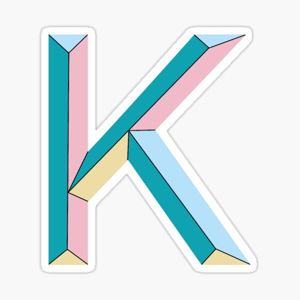 "Geometric Letter K (Pink)" Sticker by art-fromscratch | Redbubble