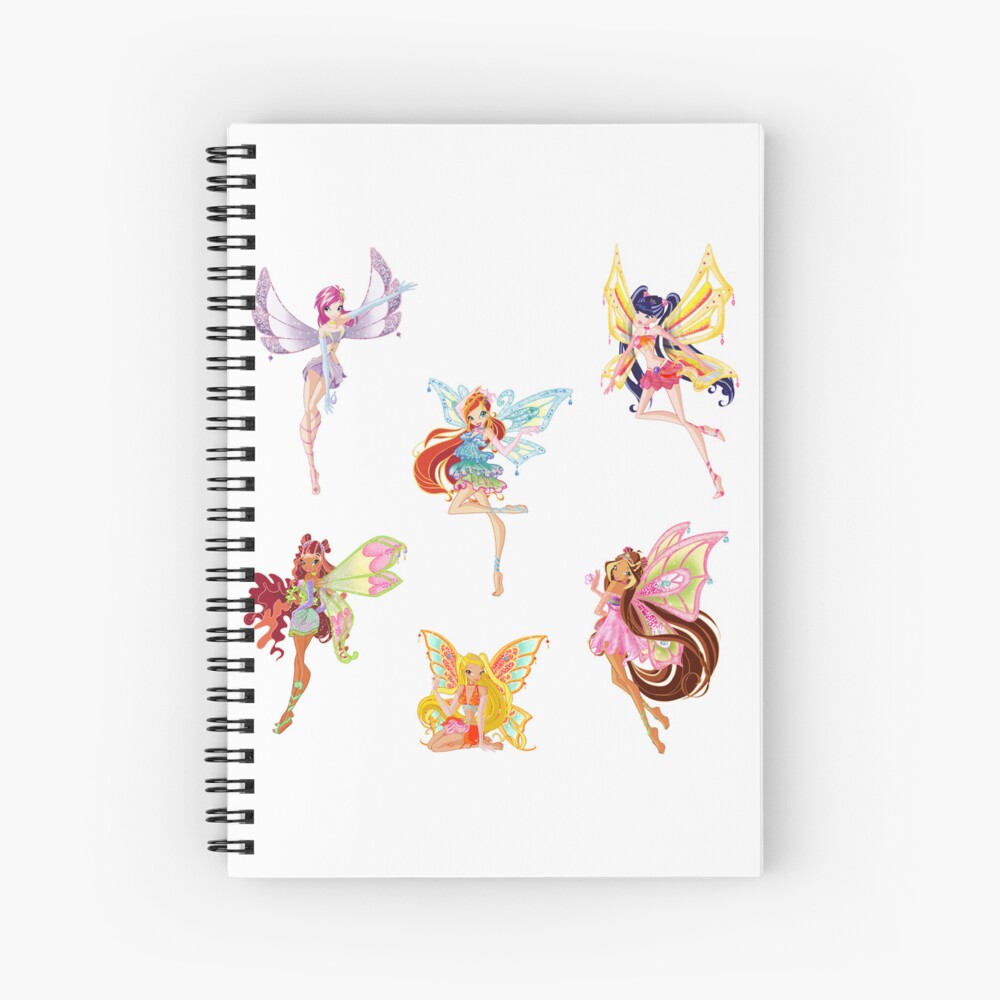 "Winx Club Sticker Set Enchantix" Spiral Notebook for Sale by ...