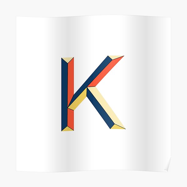 "Geometric Letter K (Red)" Poster for Sale by art-fromscratch | Redbubble