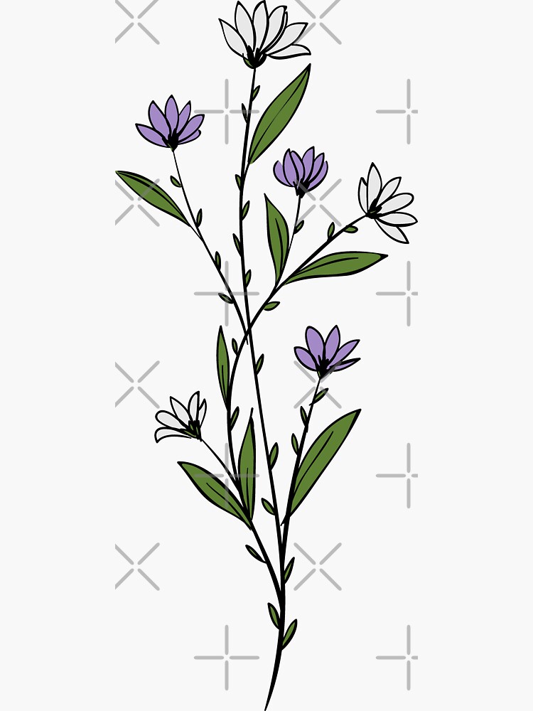 "Subtle Genderqueer Pride Daisy Sprig" Sticker for Sale by failephant ...