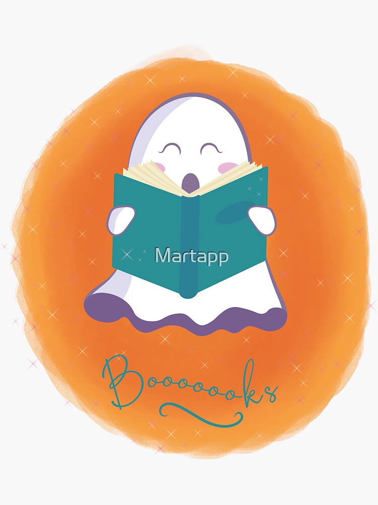 "Cute ghost reading a book" Sticker by Martapp | Redbubble