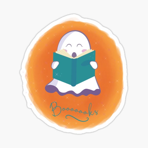 "Cute ghost reading a book" Sticker by Martapp | Redbubble