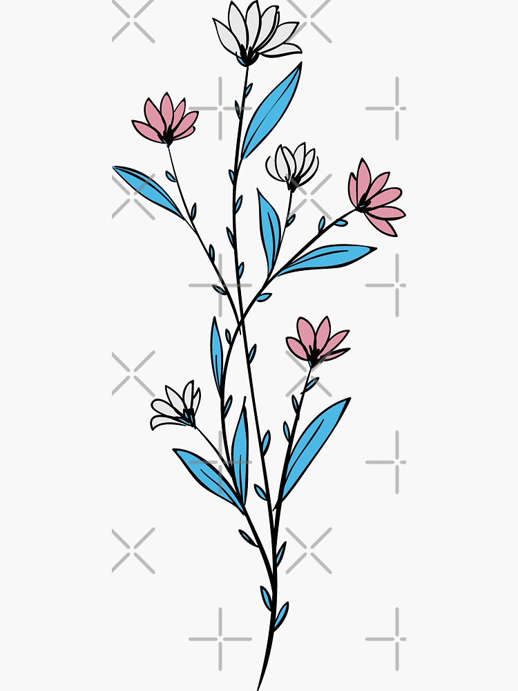 "Subtle Transgender Pride Daisy Sprig" Sticker for Sale by failephant ...