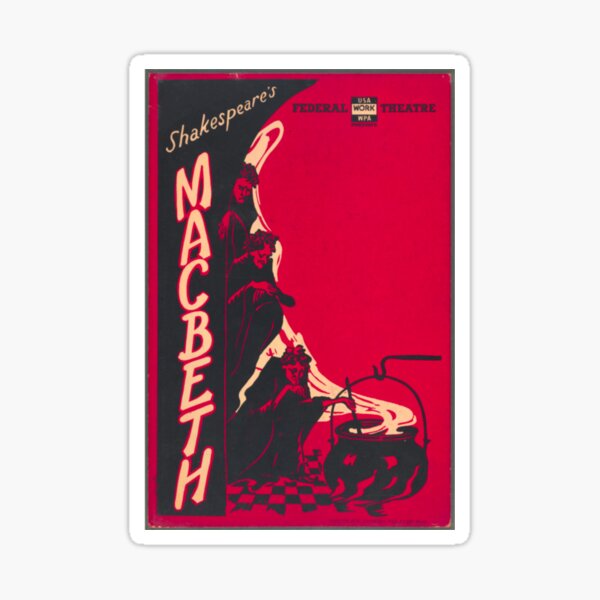 "1937 Shakespeare’s Macbeth Vintage Theatre Poster " Sticker for Sale ...