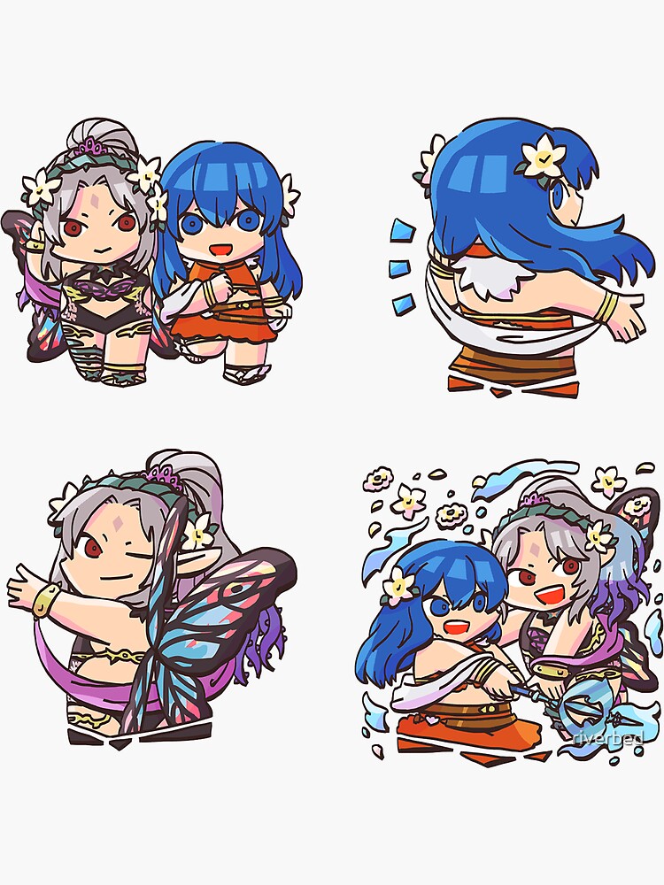 "Chibi Caeda: Sea-Blossom Pair" Sticker by Sonoch | Redbubble