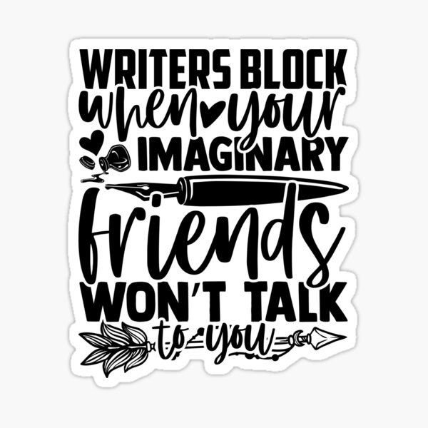 "Writers block" Sticker by world-of-words | Redbubble