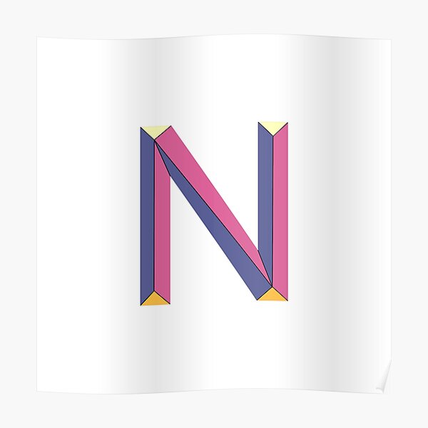 "Geometric Letter N (Purple)" Poster by art-fromscratch | Redbubble