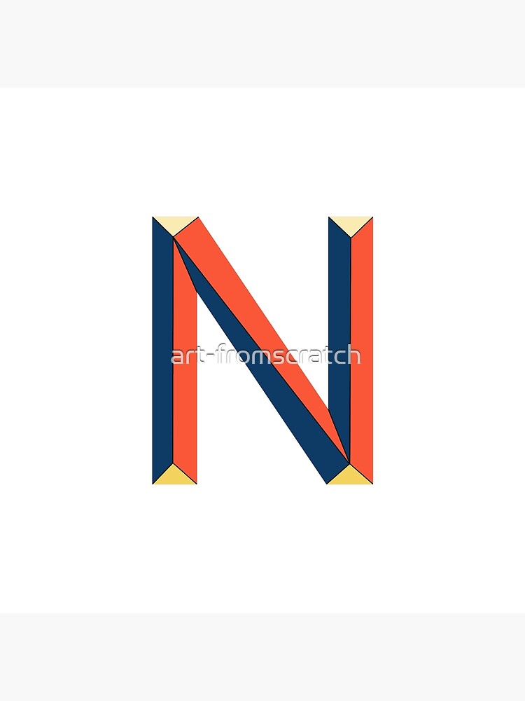 "Geometric Letter N (Red)" Poster for Sale by art-fromscratch | Redbubble