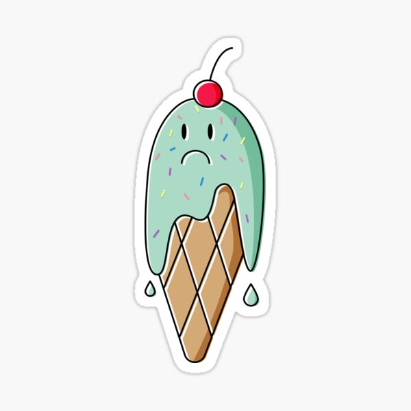 "Sad Ice Cream" Sticker for Sale by federicopanelli | Redbubble