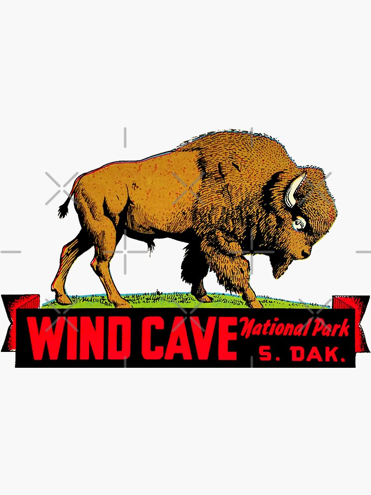 "Wind Cave National Park South Dakota Vintage Travel Decal" Sticker for ...