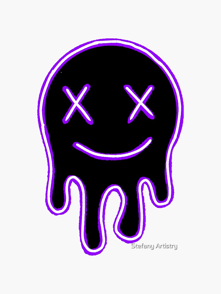 "Neon Smiley Face Sticker" Sticker for Sale by Pity4602 | Redbubble